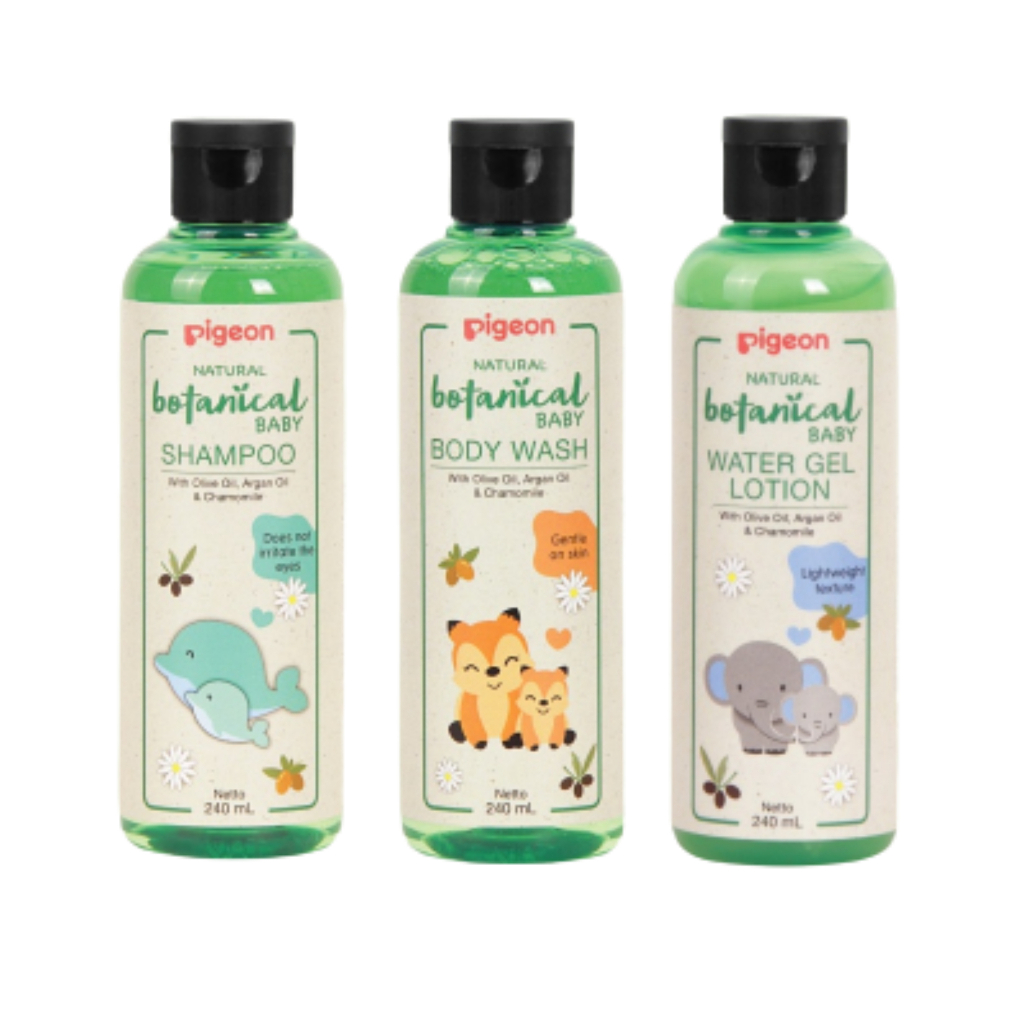 Jual PIGEON Botanical Baby Body Wash / Water Gel Lotion / Shampoo 240ml ...