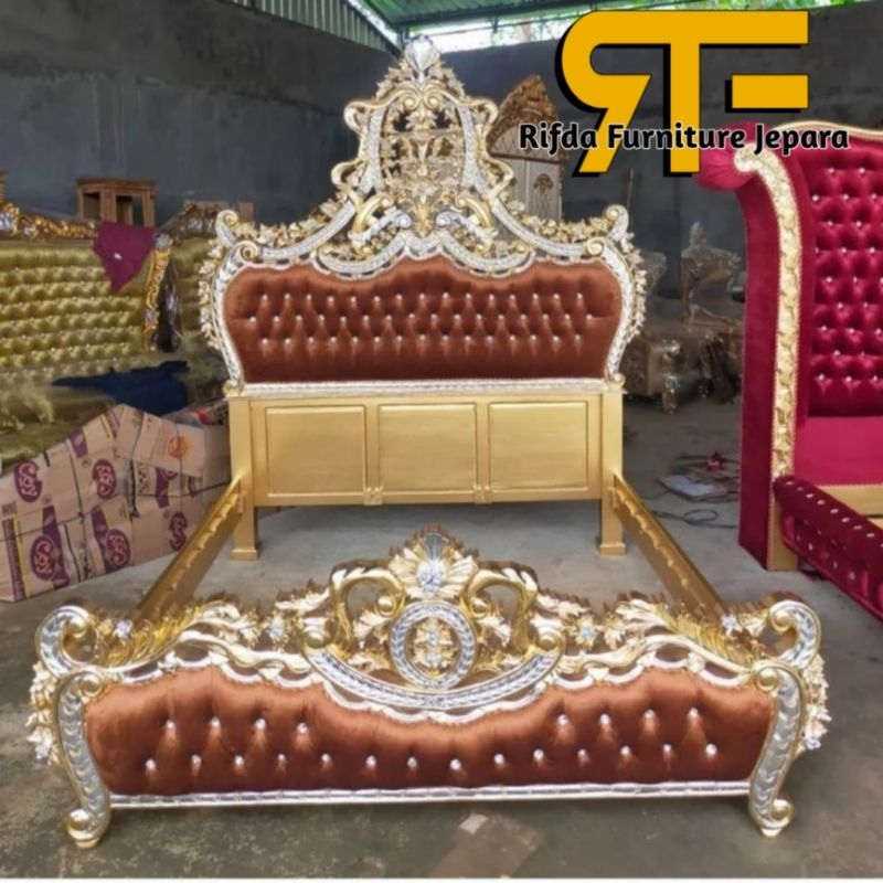 Jual Dipan Tempat Tidur Ukir Pita jati Gold (dipan ukir mewah,dipan ...