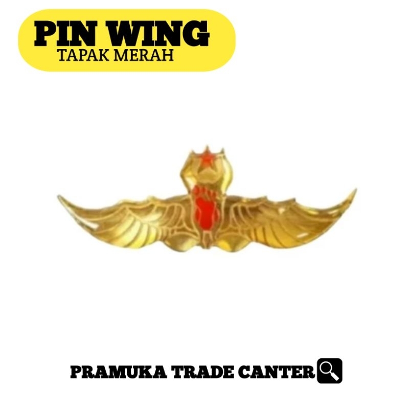 Jual PIN WING TAPAK MERAH KUNINGAN TEBAL LAPIS RESIN | Shopee Indonesia