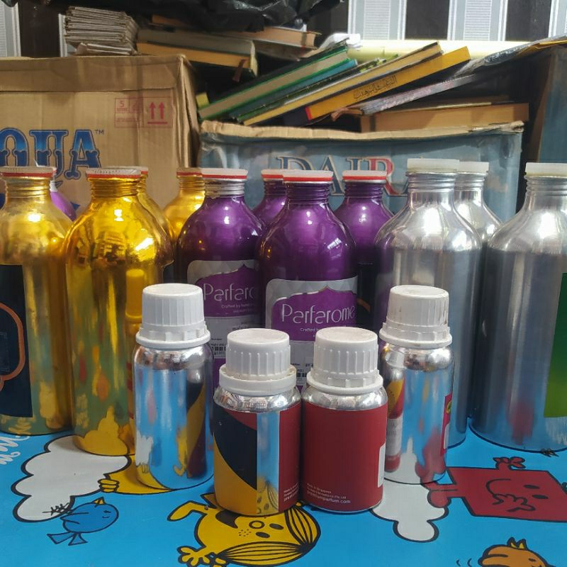 Jual Kaleng Parfum Silver Ungu Parfarome Gold Bekas 500ml - Wadah ...