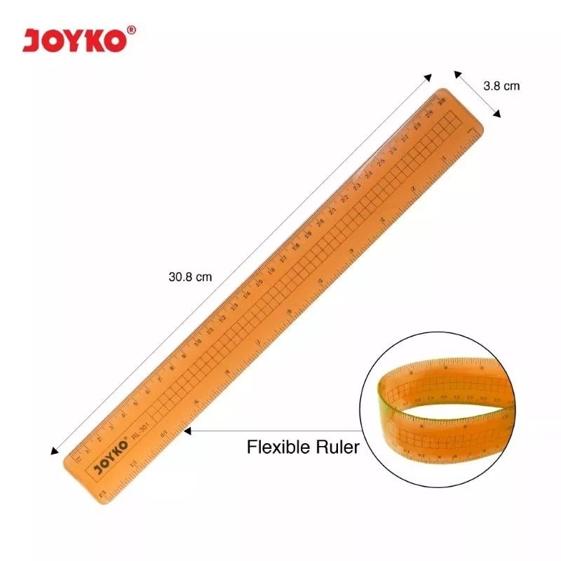 Jual Penggaris Elastis Flexible Lentur Joyko 30cm | Shopee Indonesia