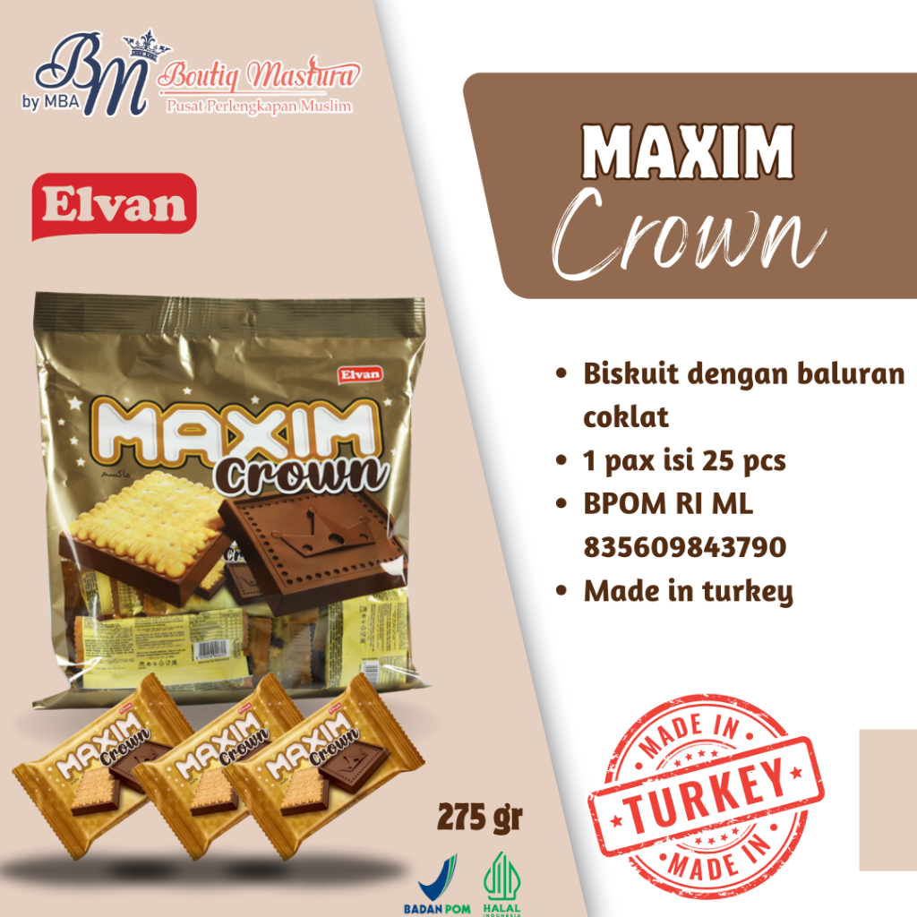 Jual Biskuit Elvan Maxim Crown Turkey | Shopee Indonesia