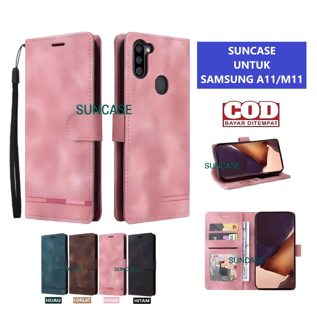 Jual Casing SAMSUNG A11 / M11 model flip buka tutup case kulit ada ...
