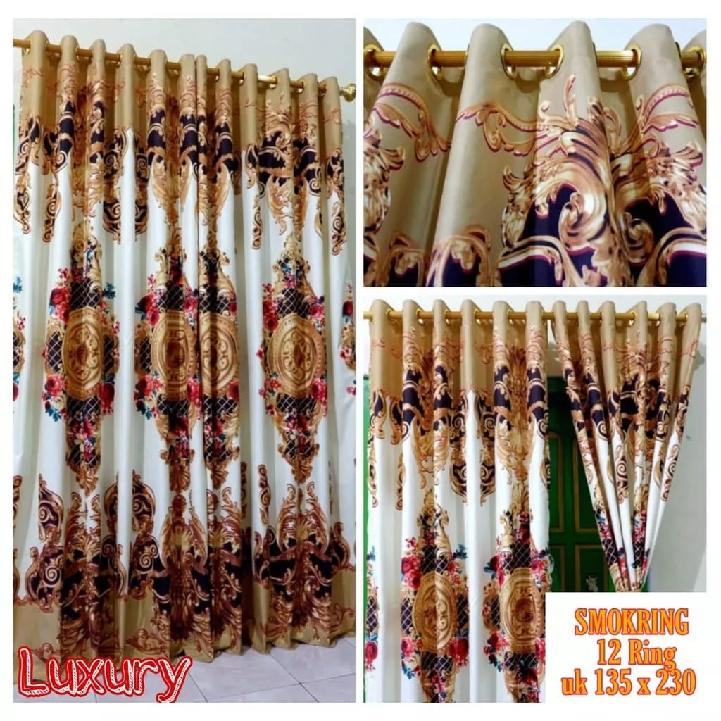 Jual Gorden Smokring 12 RingTirai Pintu Dan Jendela Hordeng Batik ...
