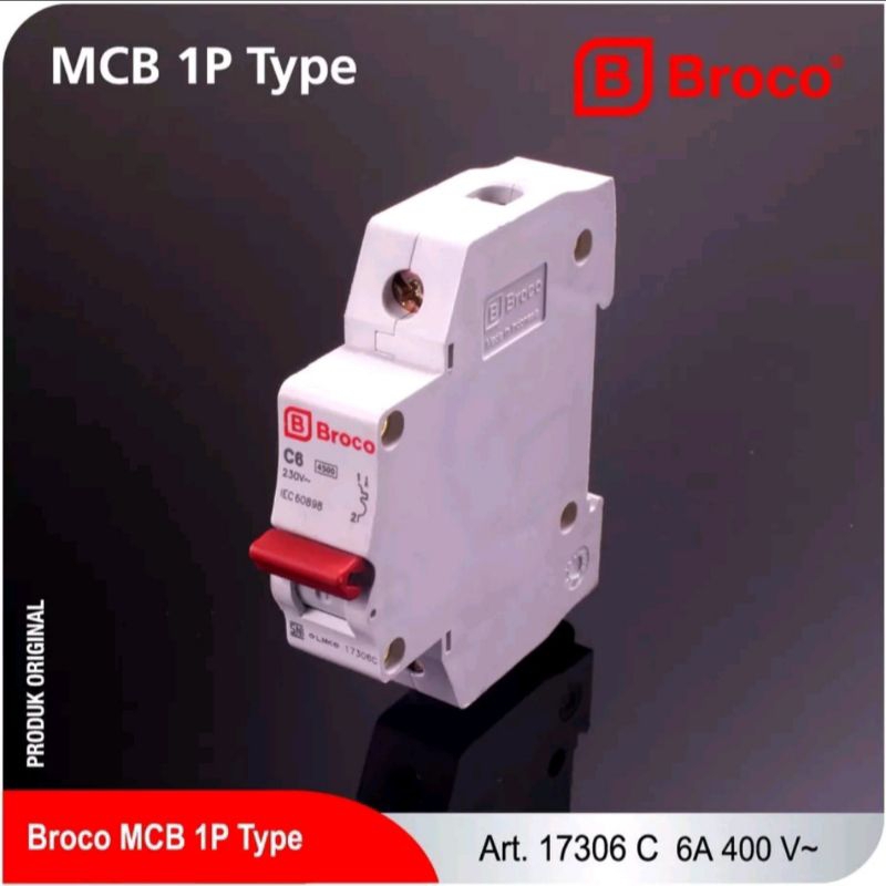Jual mcb 1p merek BROCO 6A | Shopee Indonesia