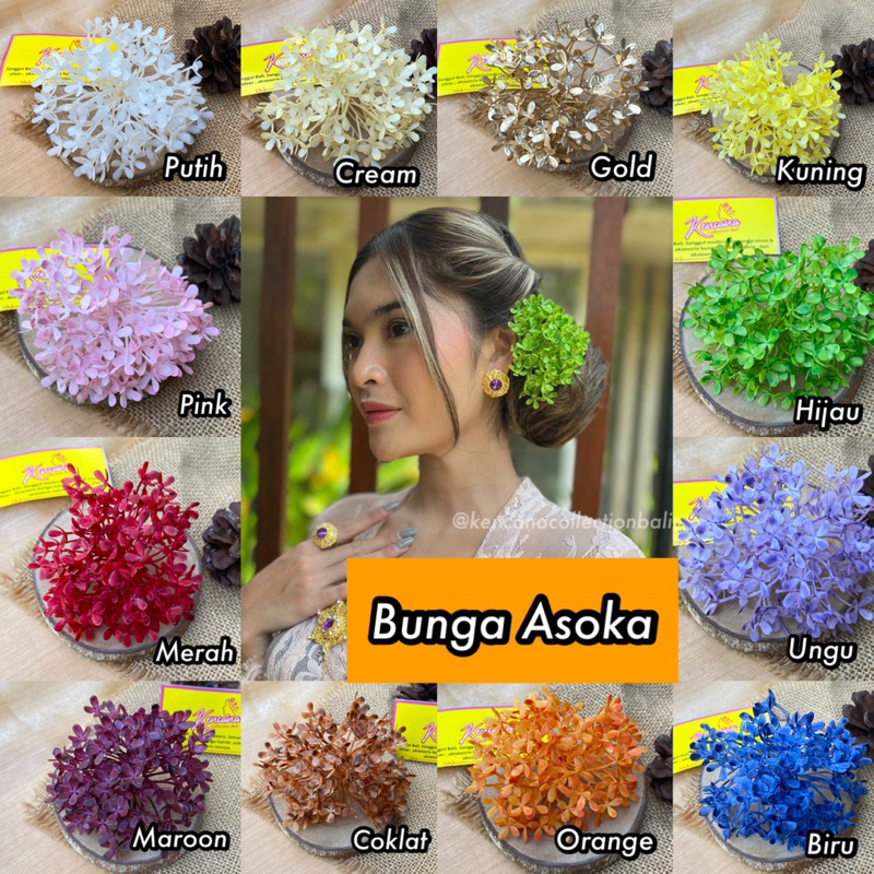 Jual Bunga Asoka/ bunga kain/ aksesoris rambut kundangan / hiasan ...
