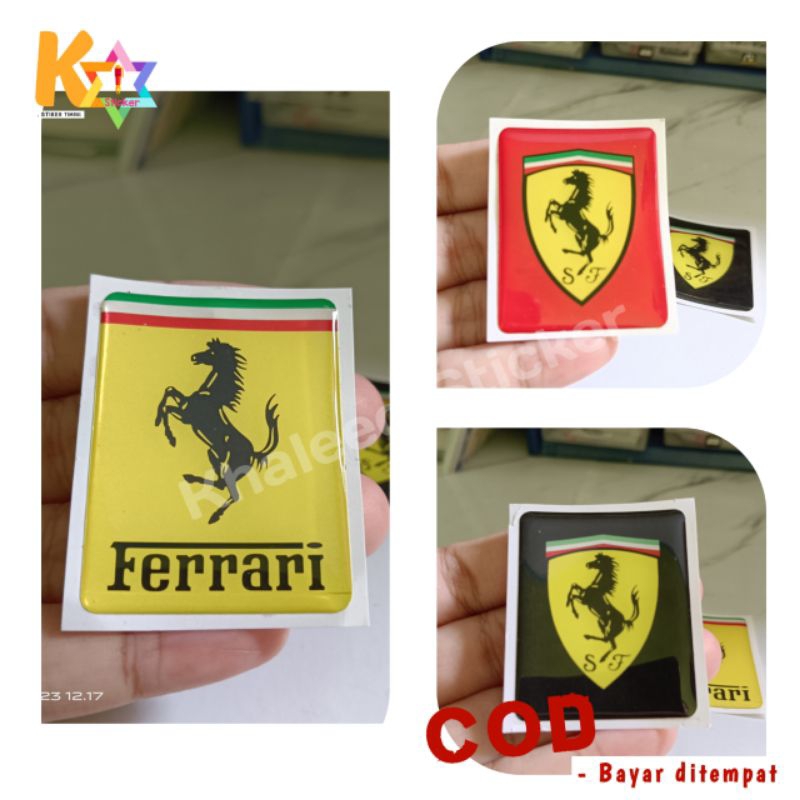 Jual Stiker timbul Emblem Ferrari STIKER MOTOR Dasi vespa STIKER MOBIL ...