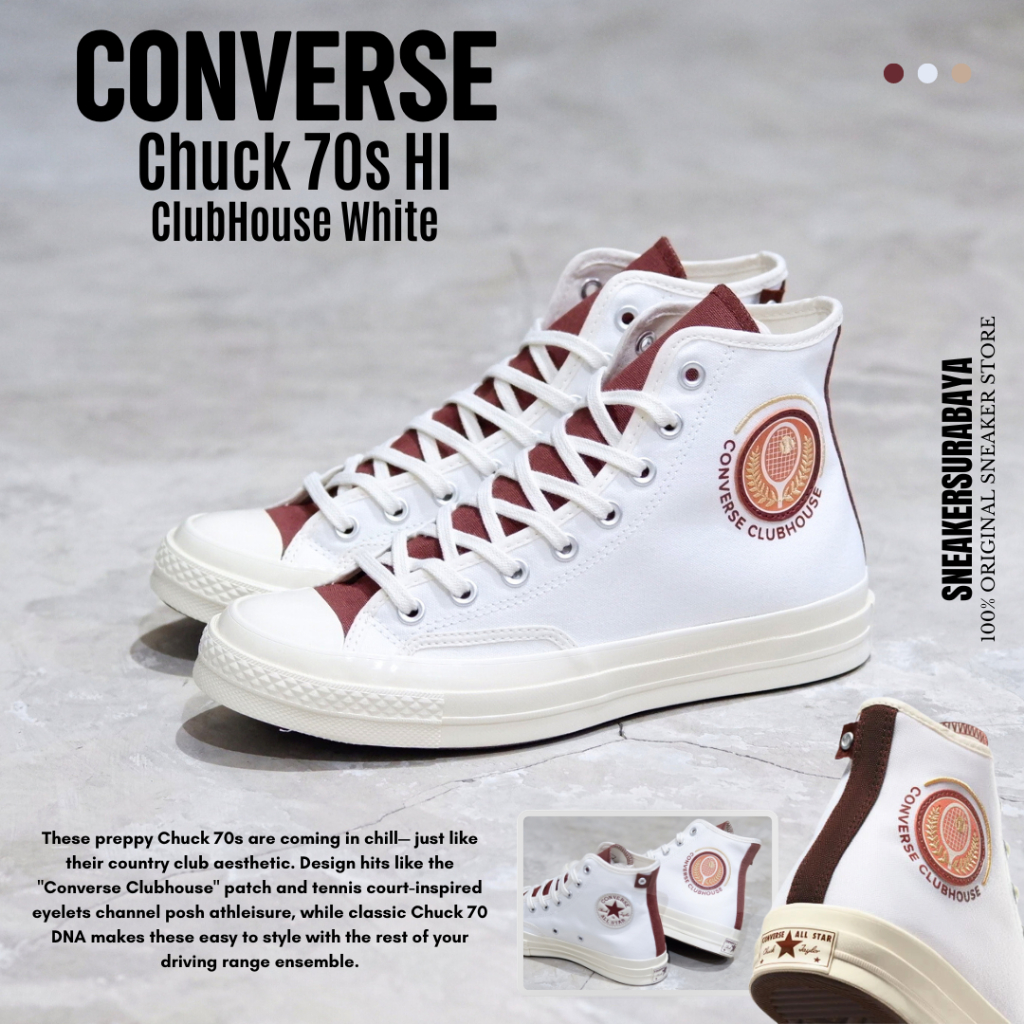 Jual CONVERSE CHUCK TAYLOR 1970S HI CLUBHOUSE WHITE CT 70S CT 70 ...