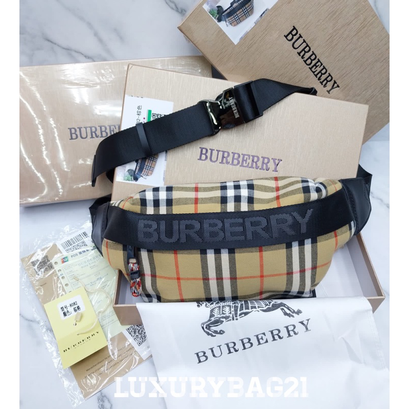 Jual WAISTBAG BURBERRY (Free dustbag+box+fake bil) | Shopee Indonesia