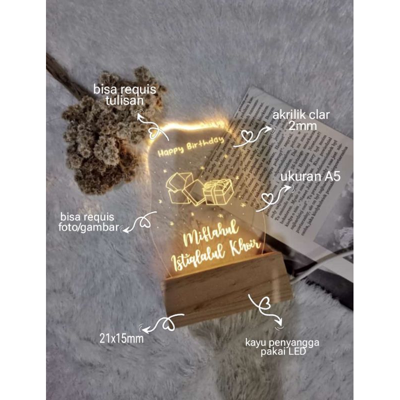Jual GIFT AKRILIK,LED COSTUM-kado wisuda-handmade-hadiah ulang tahun ...