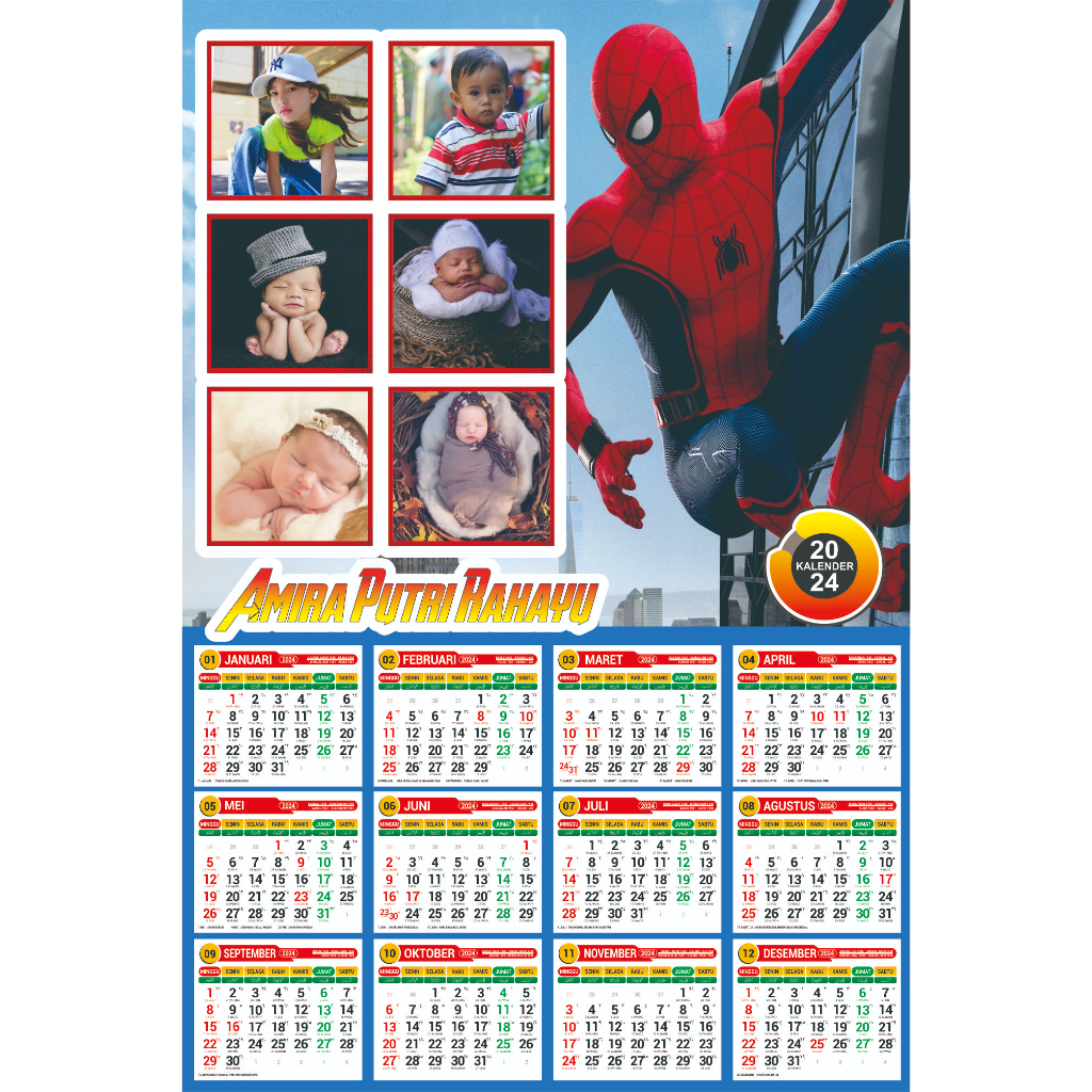 Jual Kalender Karakter 2024 Custom Foto Kalender Foto Kalender Custom ...