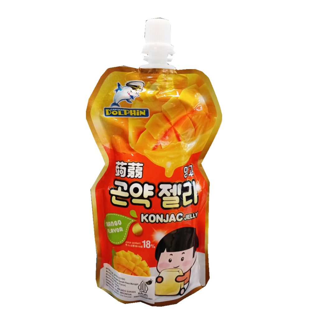 Jual CAPTAIN DOLPHIN KONJAC JELLY MANGO FLAVOR 130ml | Shopee Indonesia