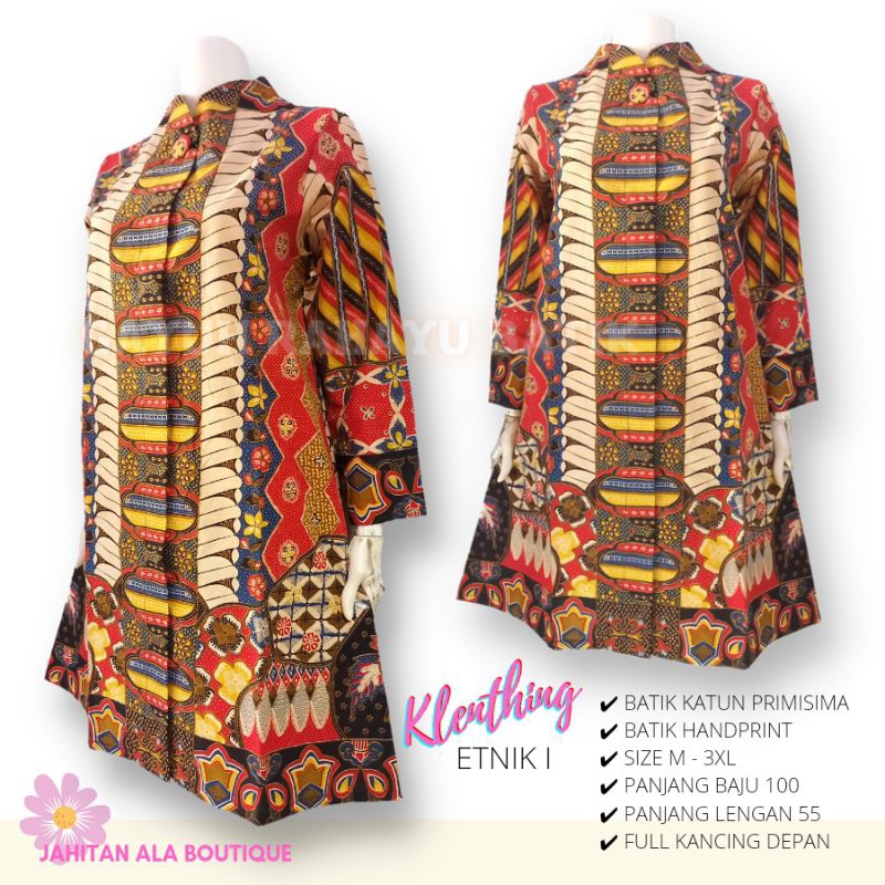Jual TUNIK KLENTHING - Tunik Batik Wanita Modern Untuk Kerja, Tunik Batik Wanita Modern Premium ...