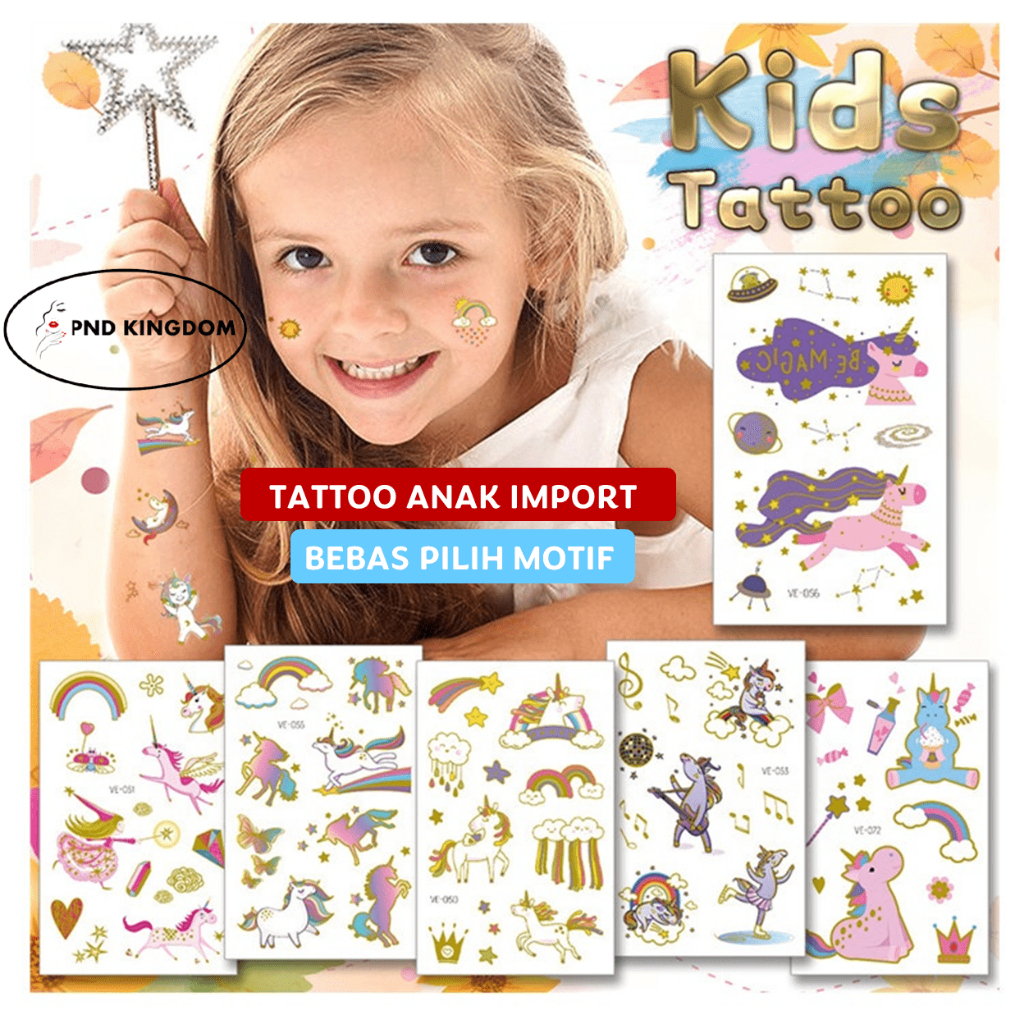 Jual [ UNICORN ] Tatto Temporer Mainan Anak Cewe Cowo Tato Stiker ...