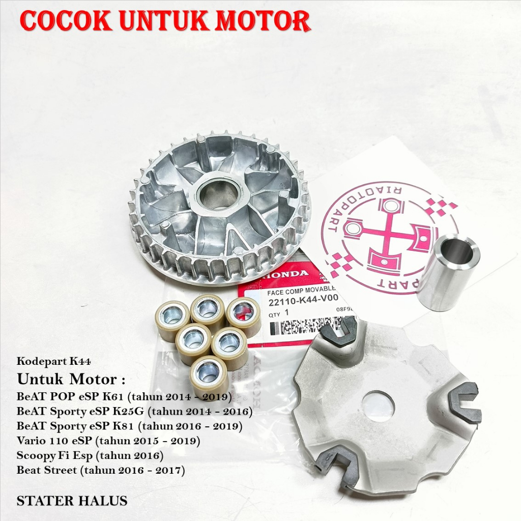 Jual RUMAH ROLLER K44 ASSY SET ROLLER HONDA BEAT FI ESP , BEAT POP ...
