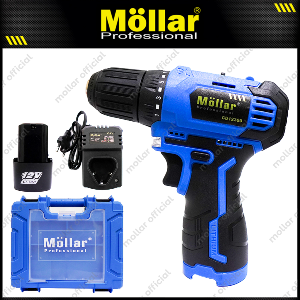 Jual MOLLAR CD12300 Mesin Bor Baterai Charger 12V Brushless Cordless ...