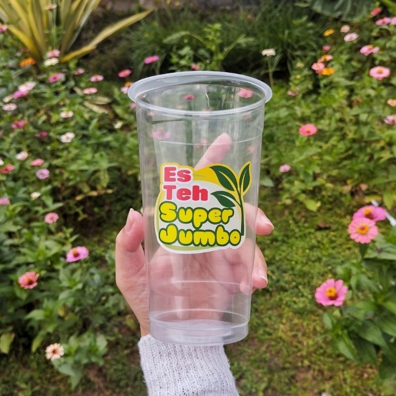 Jual Sticker Label Cup Minuman Es Teh Super Jumbo | Shopee Indonesia