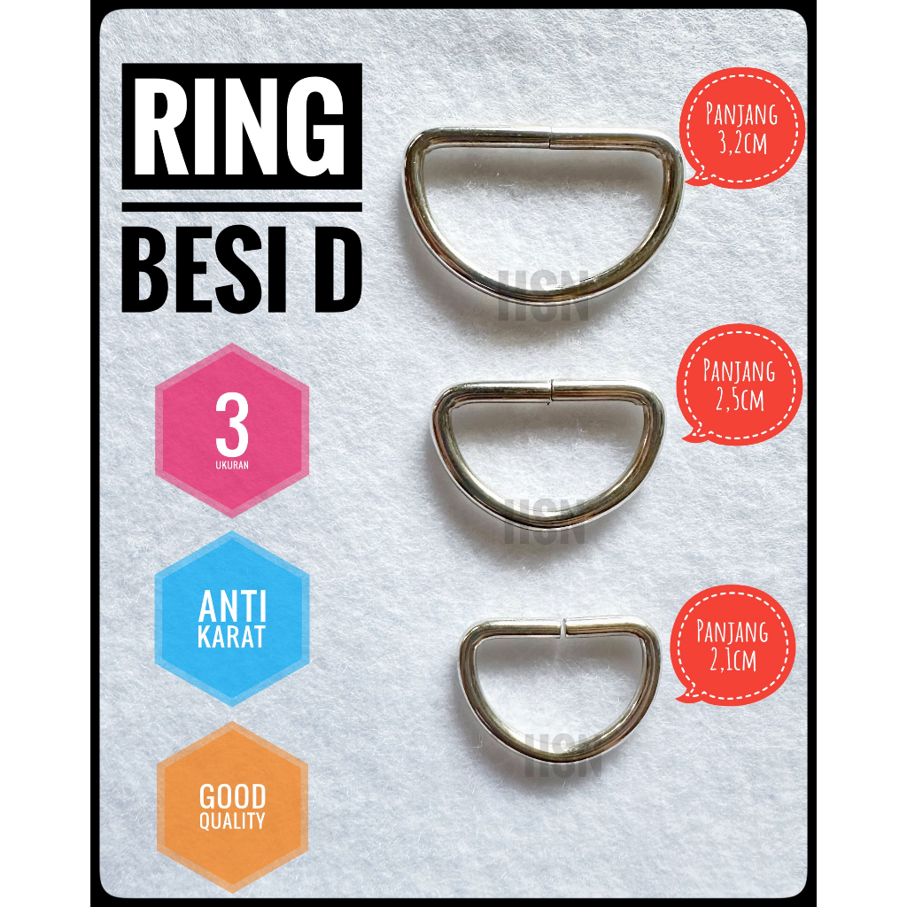 Jual ring D besi / ring tas (12pcs) | Shopee Indonesia