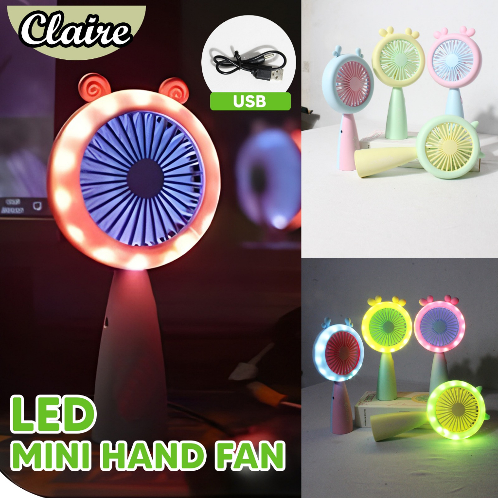 Jual Kipas Angin Portable Lampu LED / Kipas Angin Genggam LED | Shopee ...