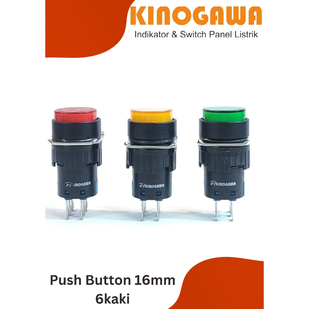 Jual Push Button 16mm Round Spring / Membal - Tombol Push Button 16mm 6 ...