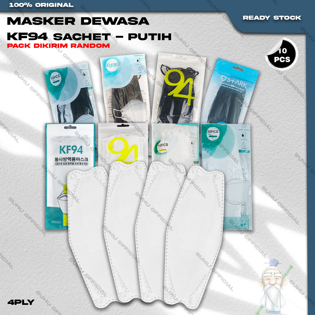 Jual Masker KF94 4Ply isi 10Pcs Putih White KF 94 4 Ply Earloop Surgical Mask | Shopee Indonesia