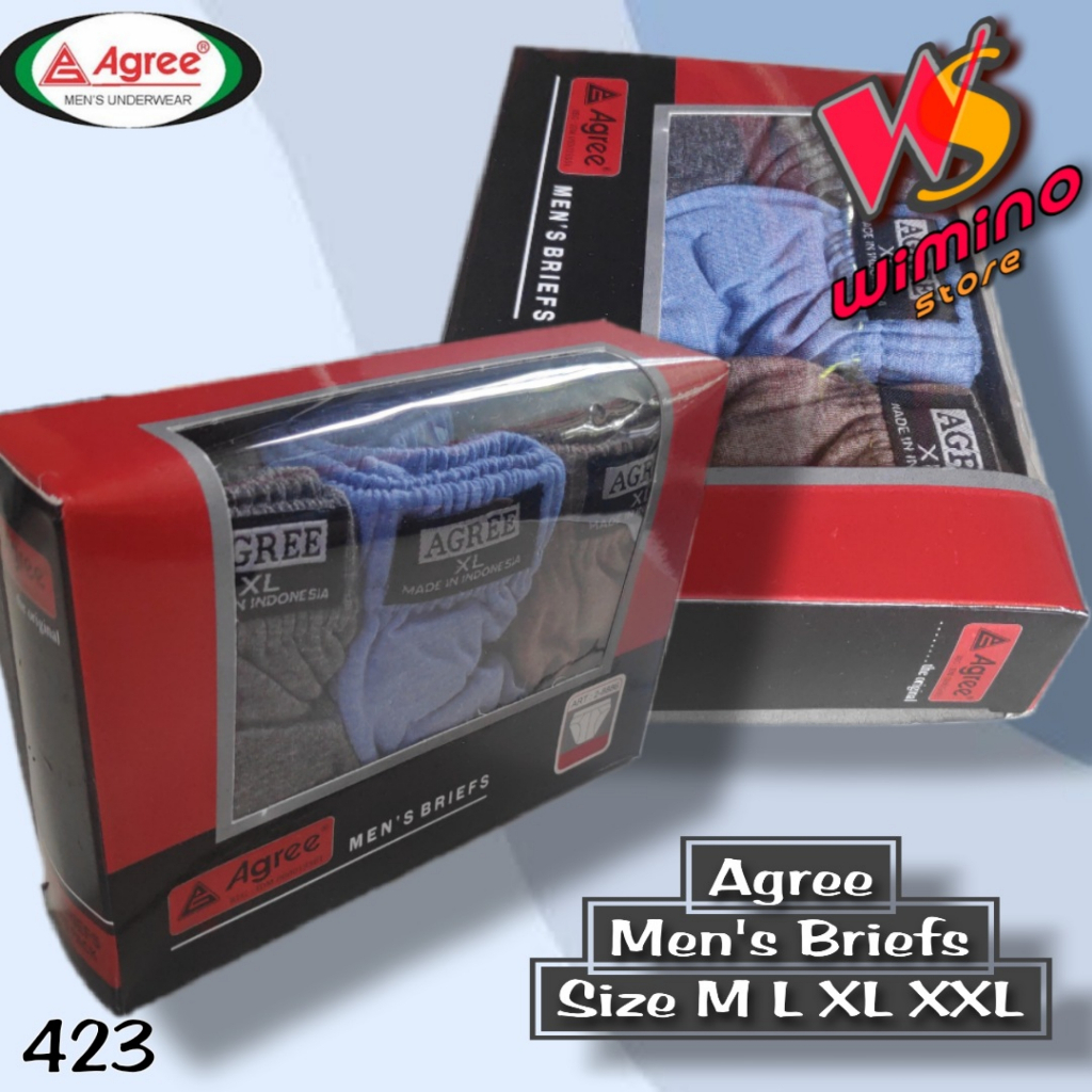 Jual W423 Agree Celana Dalam Pria Remaja Dan Dewasa, Cd Cowok Mens Briefs Size M - XXL | Shopee ...
