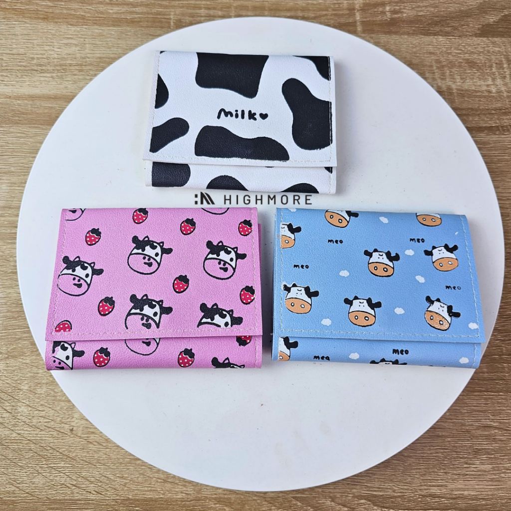 Jual Dompet Wanita Motif Sapi - Dompet Lipat Mini Karakter Sapi ...