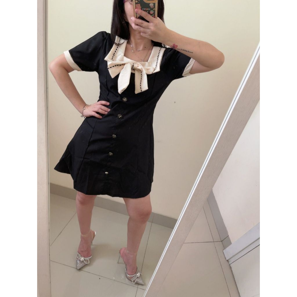Jual Cute ribbon black mini and midi dress/Dress mini dan midi pita ada ...