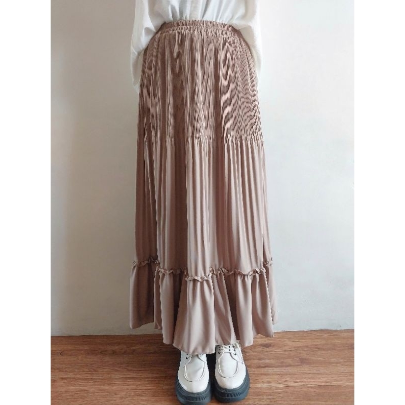 Jual ZHAZHA-Ruffle Pleats Skirt | Rok Ruffle Plisket | Plisket Ruffle ...