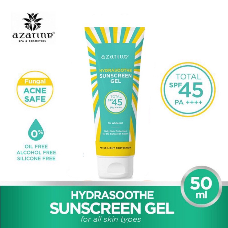 Jual Azarine Hydrasoothe Sunscreen Gel SPF45 PA++++ FOR ALL SKIN TYPES ...