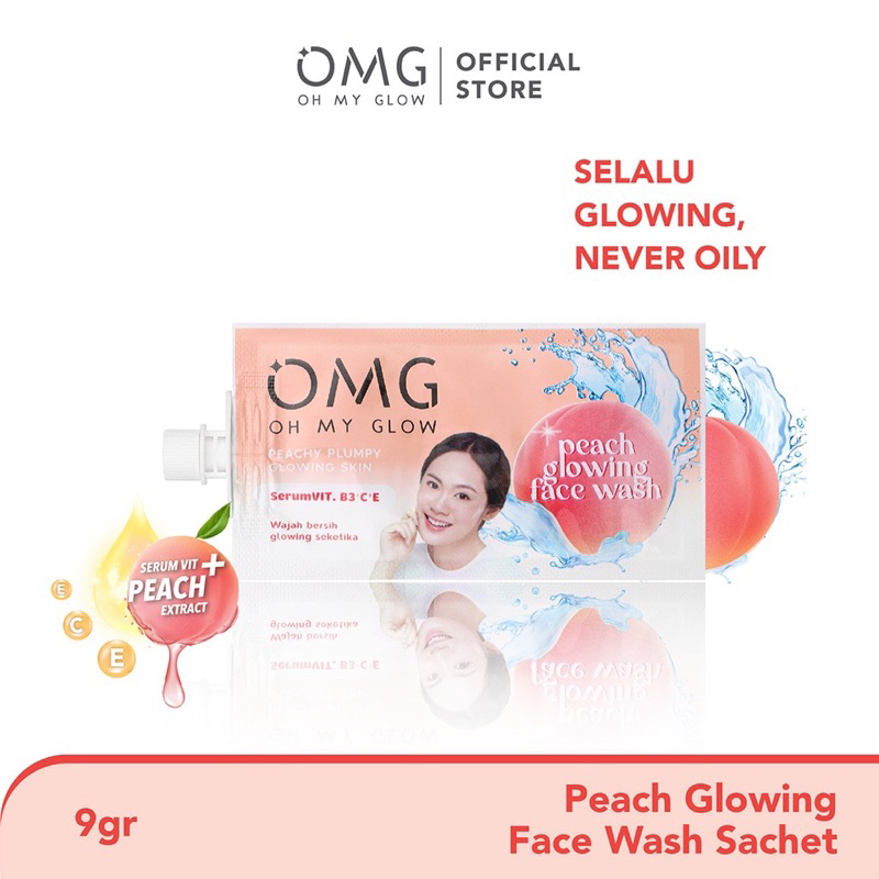 Jual OMG Facial wash peach glowing sachet | Shopee Indonesia