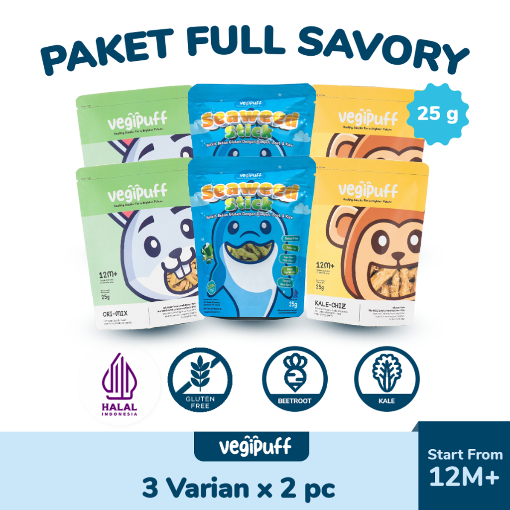 Jual VEGIPUFF Paket Rasa Savory Gurih 6 pcs - Snack Anak Bayi dan ...