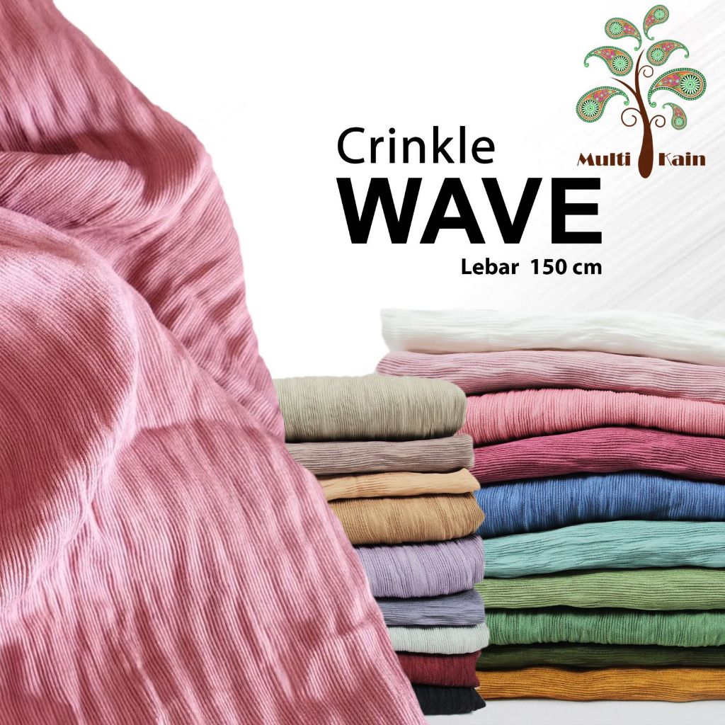 Jual multi kain wave crinkle spandex stretch eceran per 0.5 meter | Shopee Indonesia