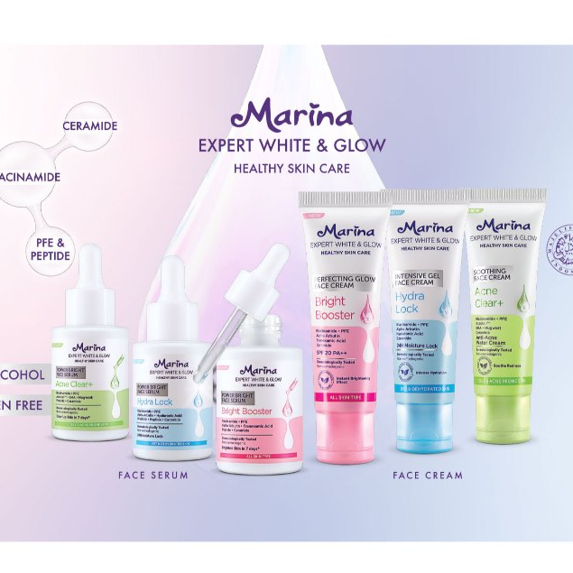 Jual MARINA Expert White & Glow Face Serum 25ml | Moisturizer Gel ...