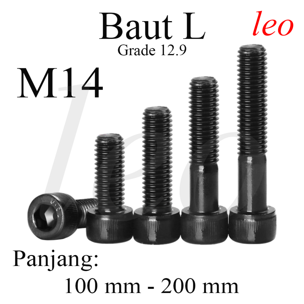 Jual Baut L M14 Panjang 100 - 200 mm Grade 12.9 Hex Socket Head Cap ...