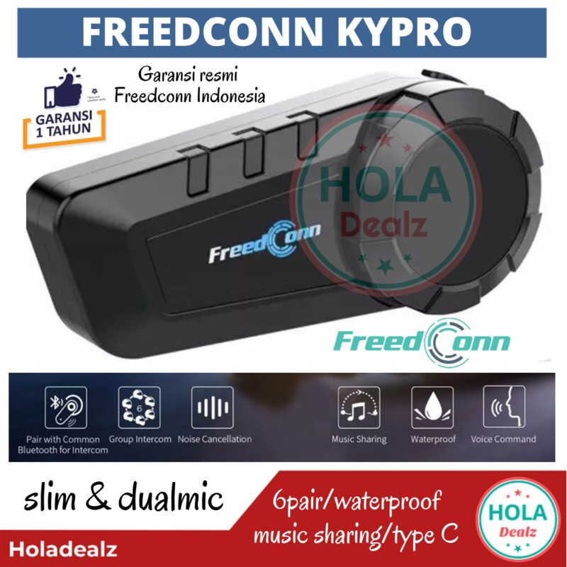 Jual FREEDCONN KY PRO BLUETOOTH HELM TYPE C 6 RIDER GROUP CALL INTERCOM ...