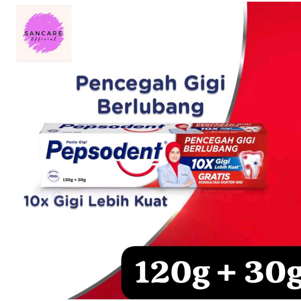 Jual PEPSODENT PASTA GIGI PENCEGAH GIGI BERLUBANG ANTI CAVITY 120g + 30g | Shopee Indonesia