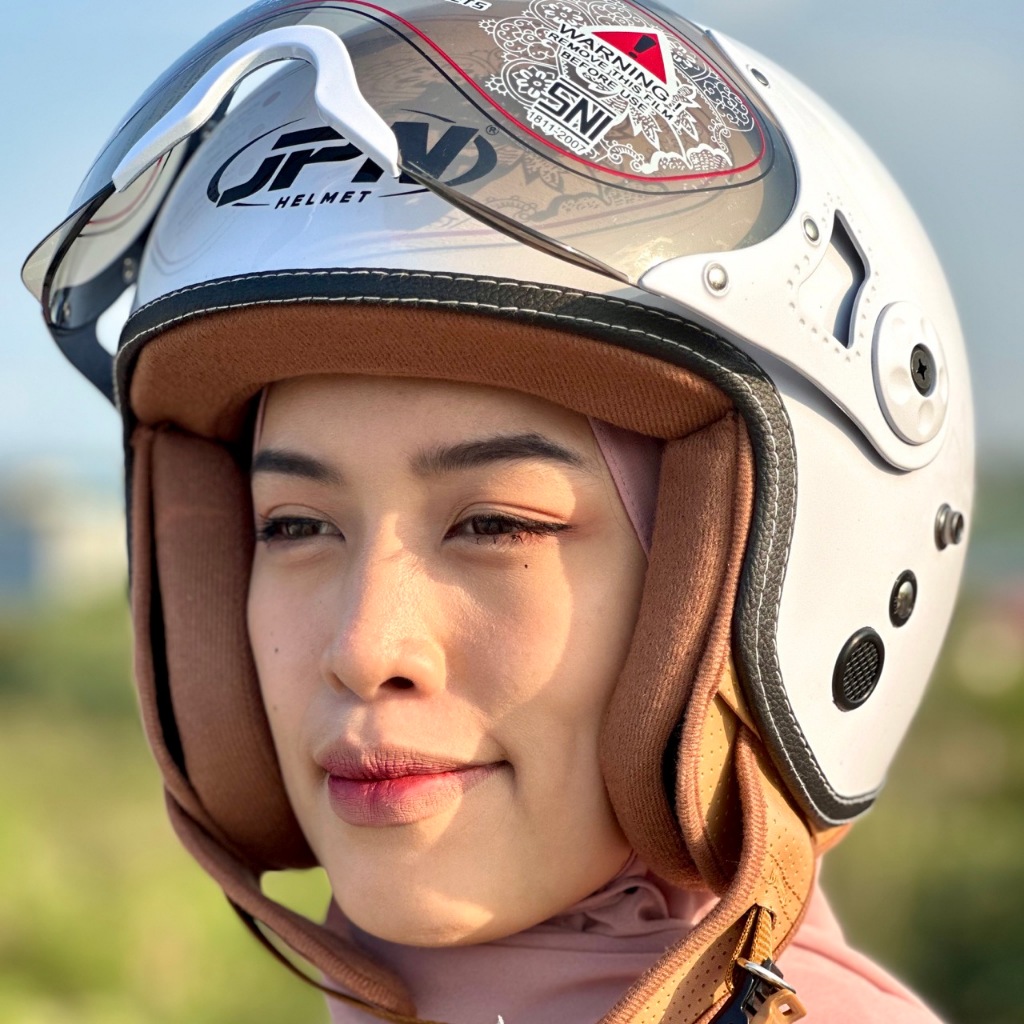 Jual Helm Retro JPN Hijab Half Face Pria Wanita Solid Pastel | Shopee ...