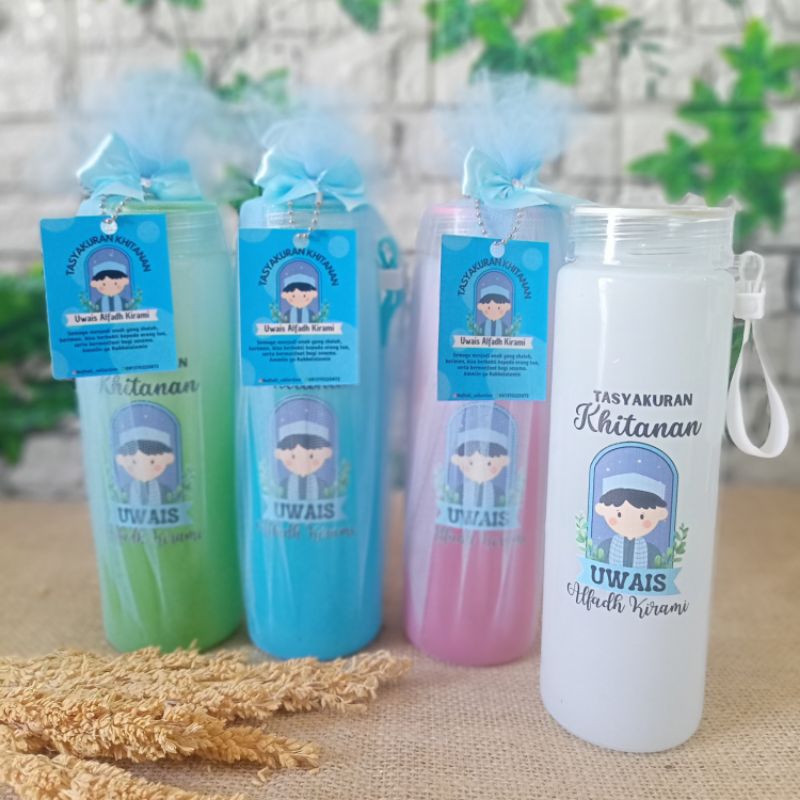 Jual "SABLON DIGITAL" Souvenir botol kaca slim gradasi (baby born ...