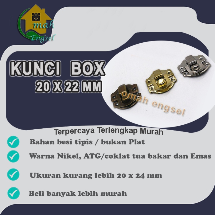 Jual Kunci pengait box 20x22 mm kunci kotak souvenir / gembok dus ...