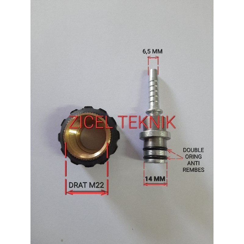 Jual Fitting nepel selang aipower / Karcher 1/4" untuk selang steam jet ...