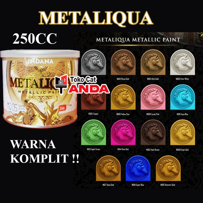 Jual Cat Metaliqua Emas Gold silver tembaga - Cat Air Metalik Kilap ...