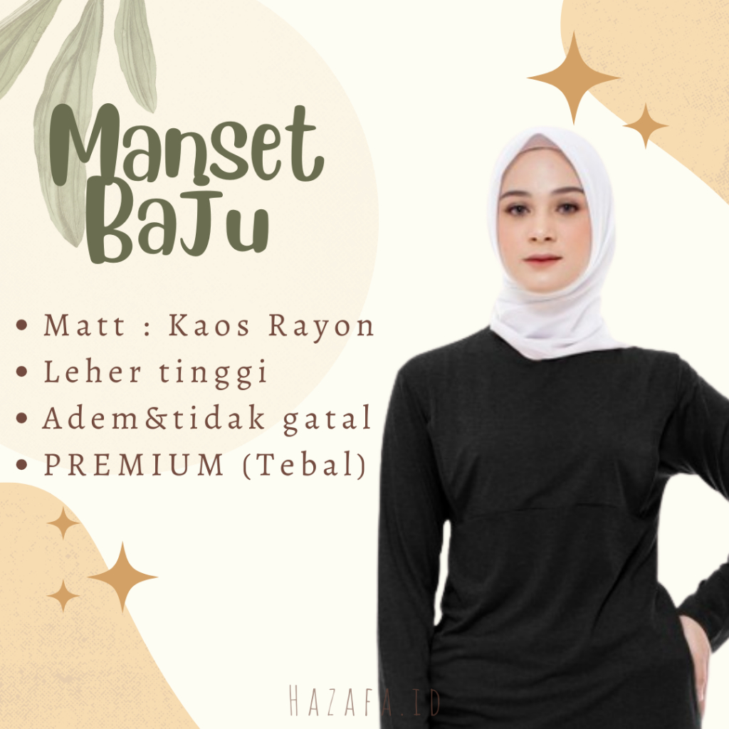 Jual Manset lengan panjang/Manset baju premium/Bahan tebal kaos adem/Mangset kerah tinggi ...