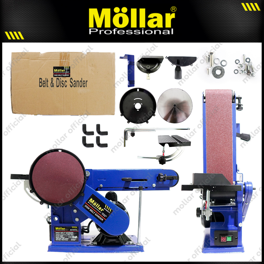 Jual MOLLAR DBS375 Mesin Amplas Duduk Sabuk Disc Belt Sander 375 Watt ...