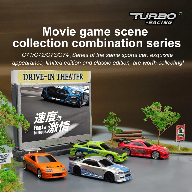 Jual Mobil RC Drift Turbo Racing R34 Radio gyro 1/76 Full Kit RTR 2 ...