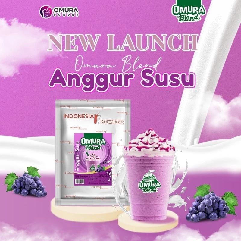 Jual OMURA BLEND 1KG RASA ANGGUR SUSU SERBUK MINUMAN SEGAR ANEKA RASA ...