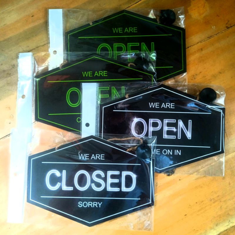 Jual Open Close Gantung Signage Stiker Tebal Stiker Rambu Stiker ...