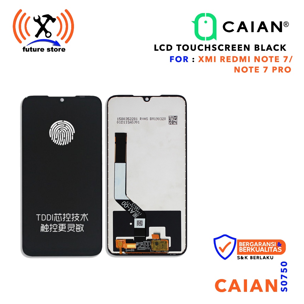 Jual CAIAN LCD Touchscreen Hitam untuk LCD XMI Redmi Note 7/Note 7 Pro ...