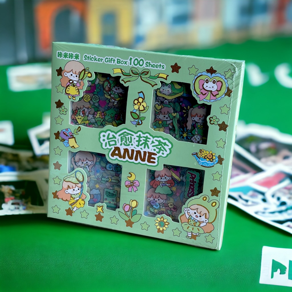 Jual Stiker 2D 100 Lembar Sticker Momo Anne Kartun Lucu Anti Air ...