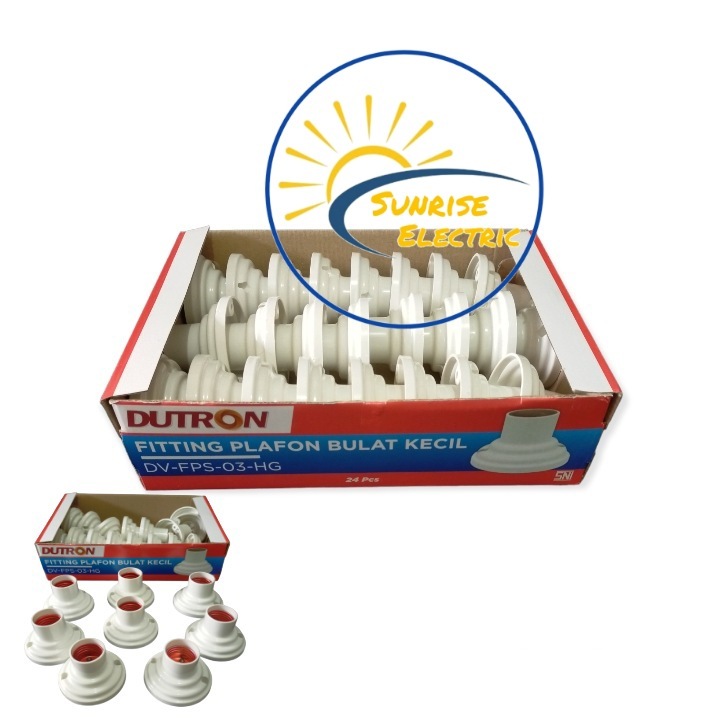 Jual Paket 1 Box isi 24 Pcs Fitting Lampu Plafon Bulat Putih SNI | Shopee Indonesia